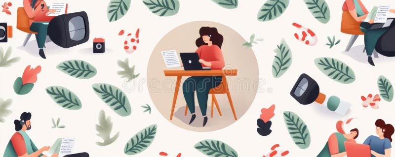 Dynamic Pattern with a Content Creator with Circle Behind, Focus on ...