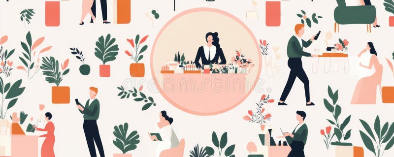 Seamless Pattern with an Event Planner with Circle Behind Stock ...