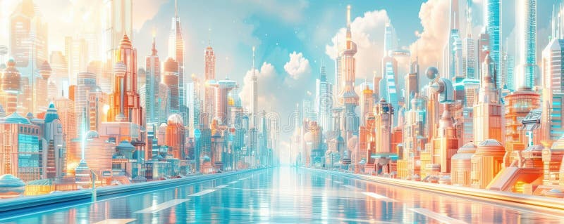 Create a Dystopian Cityscape Featuring Futuristic AI Breakthroughs from ...
