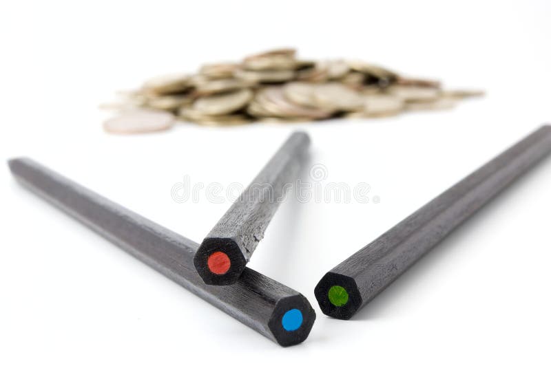 Create and earn stock photo. Image of money, crayon, coins - 6161980