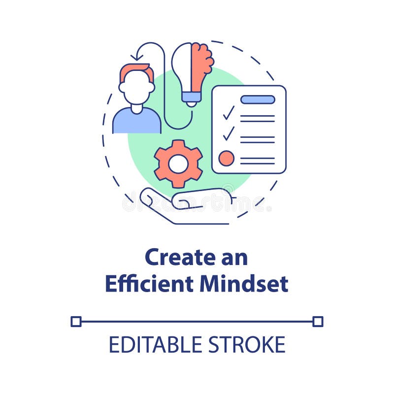 Create an Efficient Mindset Concept Icon Stock Vector - Illustration of ...