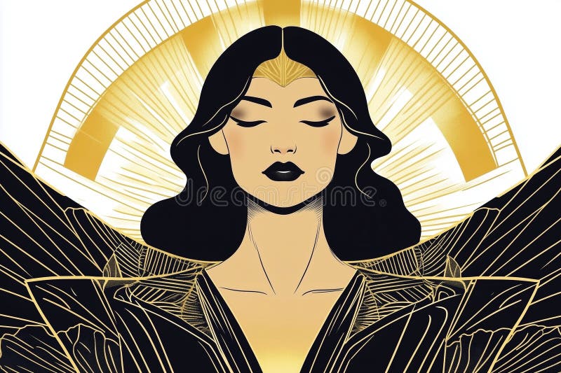 Create an Elegant, Geometric Design of a Goddess Athena in an Art Deco ...