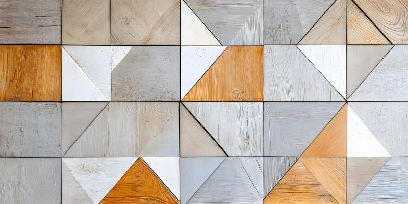 Modern Wood Wall Pattern with Geometric Triangles Stock Illustration ...
