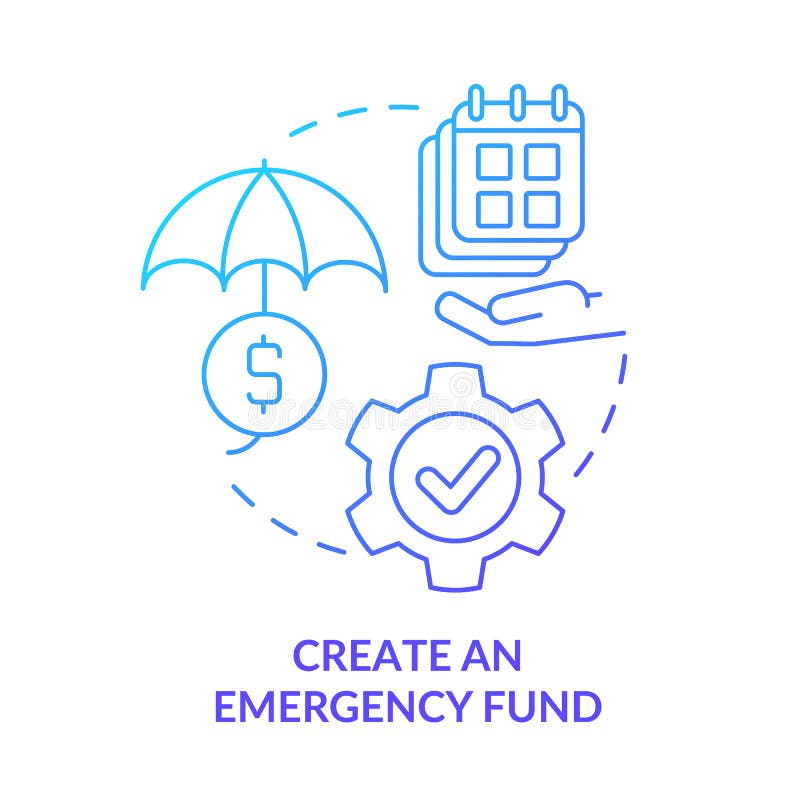 Create Emergency Fund Blue Gradient Concept Icon Stock Vector ...