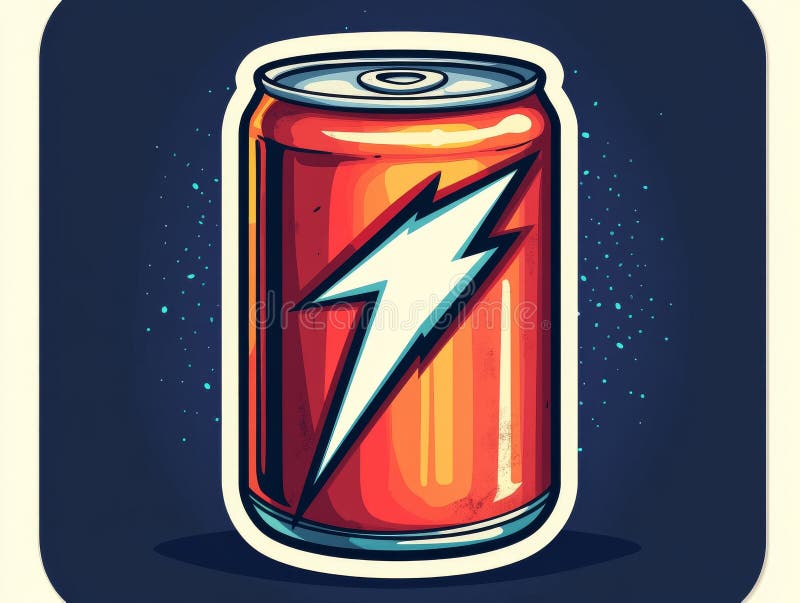 Create an Energy Drink Can with Bold Typography in a Flat Design Style ...