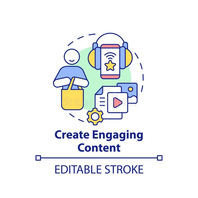 Create Engaging Content Concept Icon Stock Vector - Illustration of ...