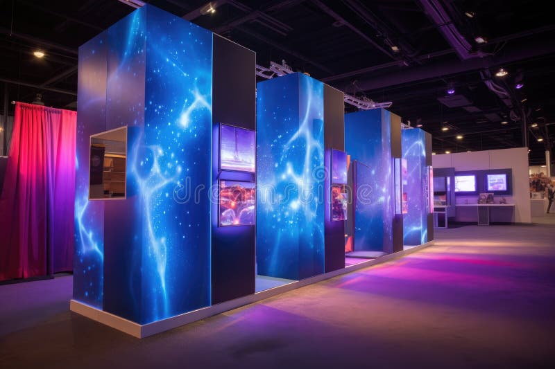 Create Exhibit Booth Stand Space Stock Photo - Image of copy, monitor ...