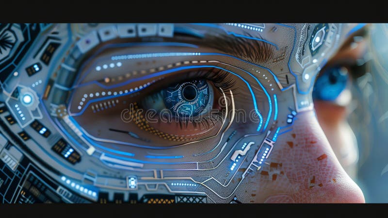 Create an Eye-level Angle Cyborg with Intricate Zentangle Patterns ...