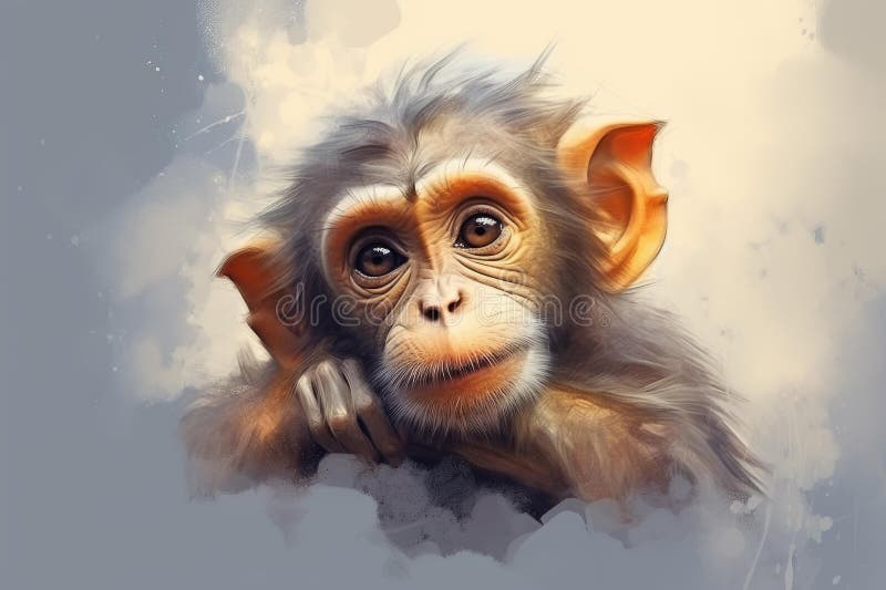 Create Eyecatching Digital Art of a Cute Monkey for Posters and ...