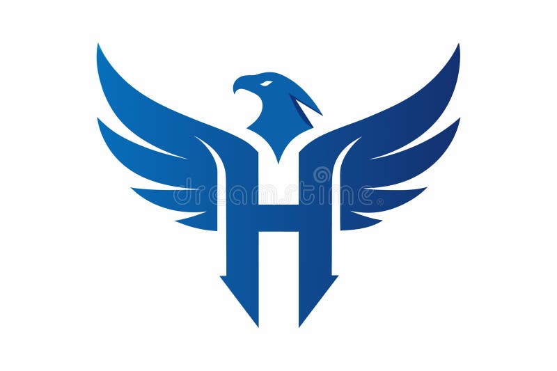 Stylized Eagle Head Emblem H Illustration for Your Vector Design Stock ...