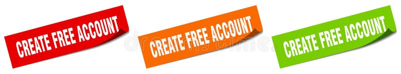 Create Free Account Banner. Create Free Account Speech Bubble Label Set ...