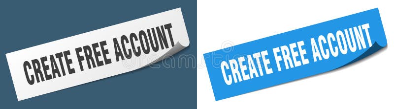 Create Free Account Sticker. Create Free Account Sign Set Stock Vector ...