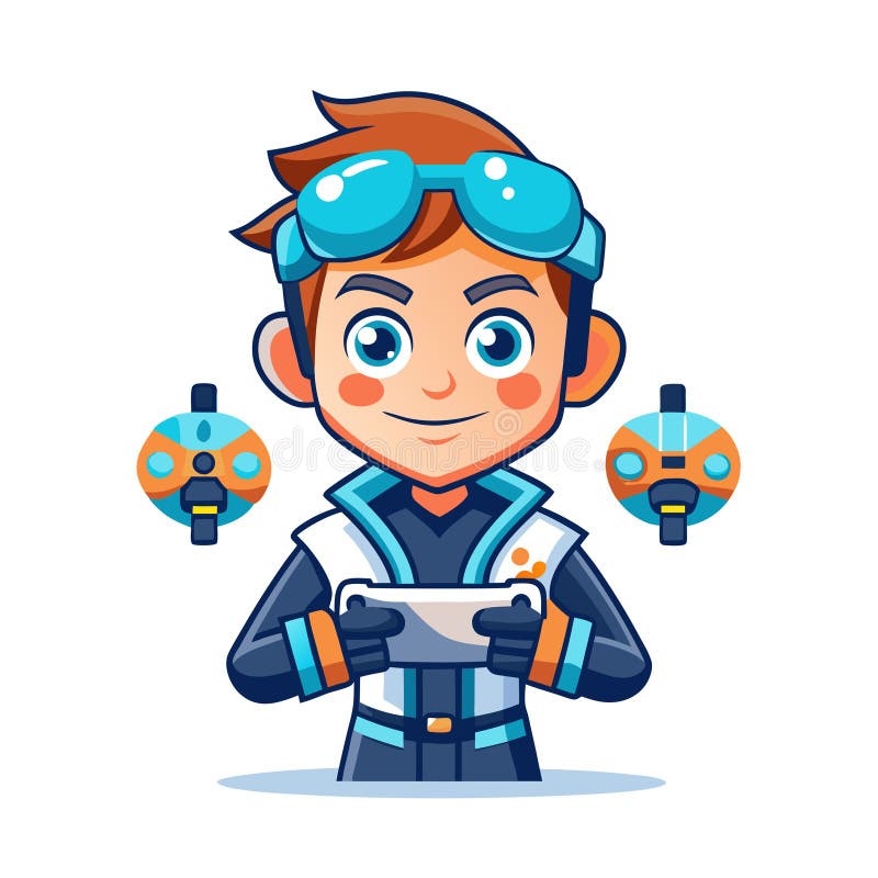 Techie Drone Operator Character Stock Illustrations – 8 Techie Drone ...