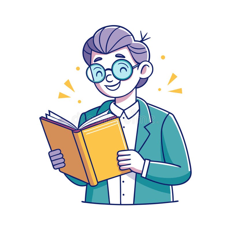 Create a Fun Whimsical Librarian Character Stock Vector - Illustration ...