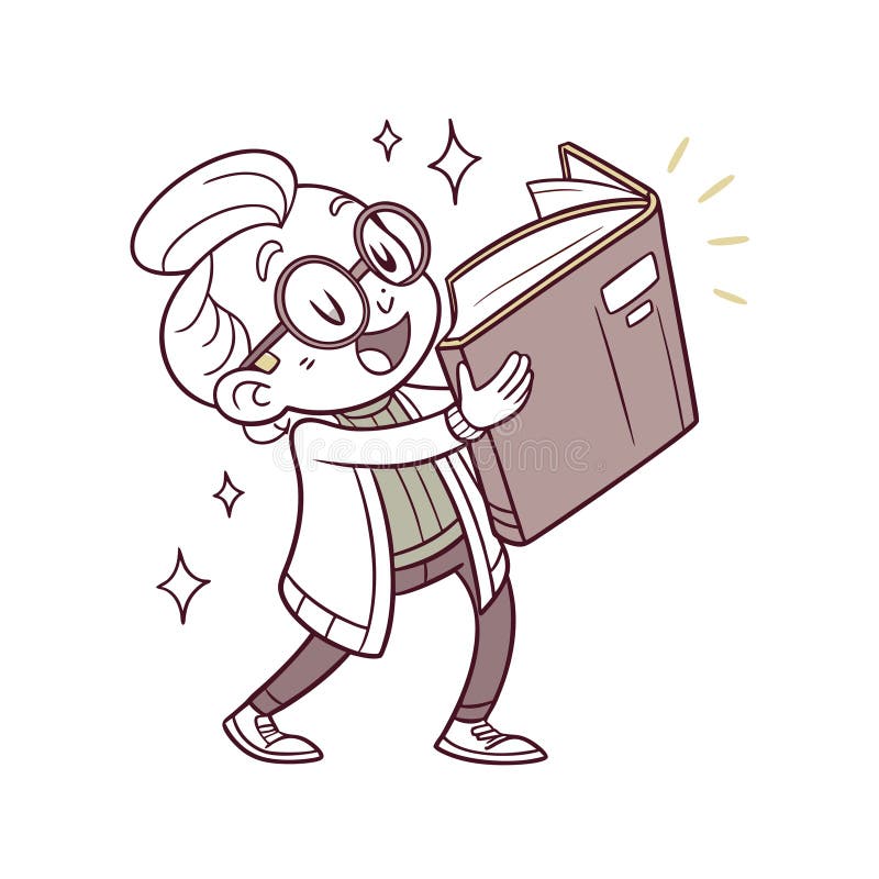 Create a Fun Whimsical Librarian Character Stock Vector - Illustration ...