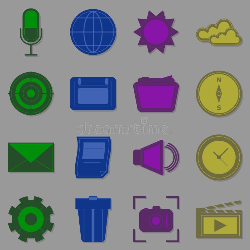 Create Function Icons for Internet Stock Vector - Illustration of note ...