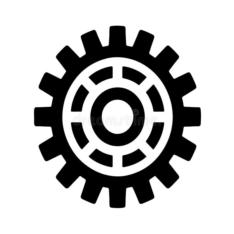 Gear Icon Silhouette Vector Style with White Background Stock Vector ...