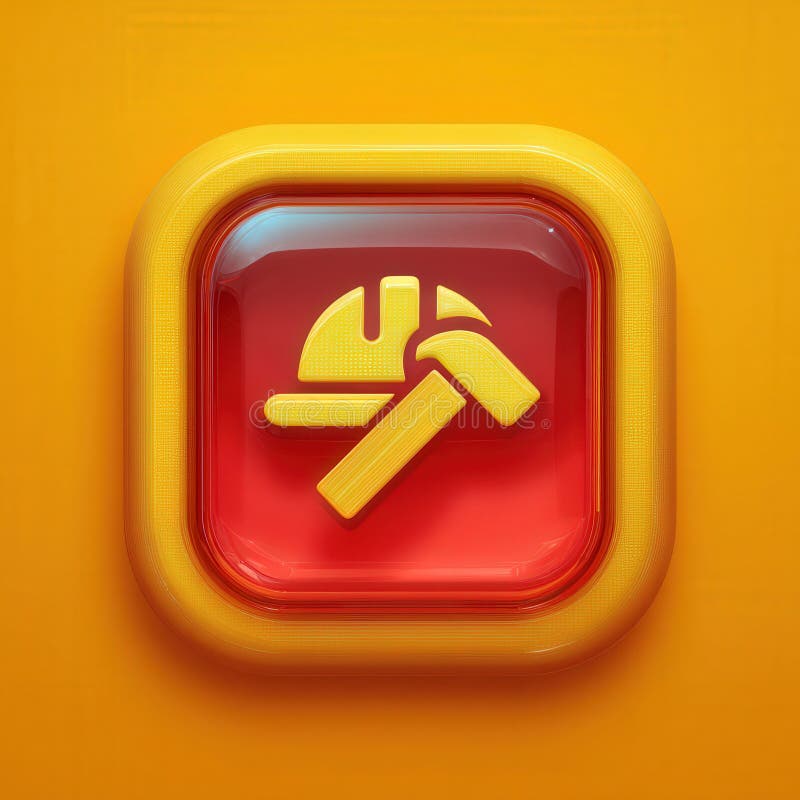 Create a Glossy Game UI Button for Construction Mechanics with Stock ...