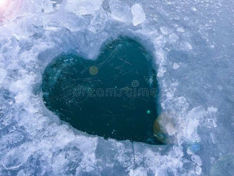 Create a Heart Shape by Breaking the Ice Stock Image - Image of ...