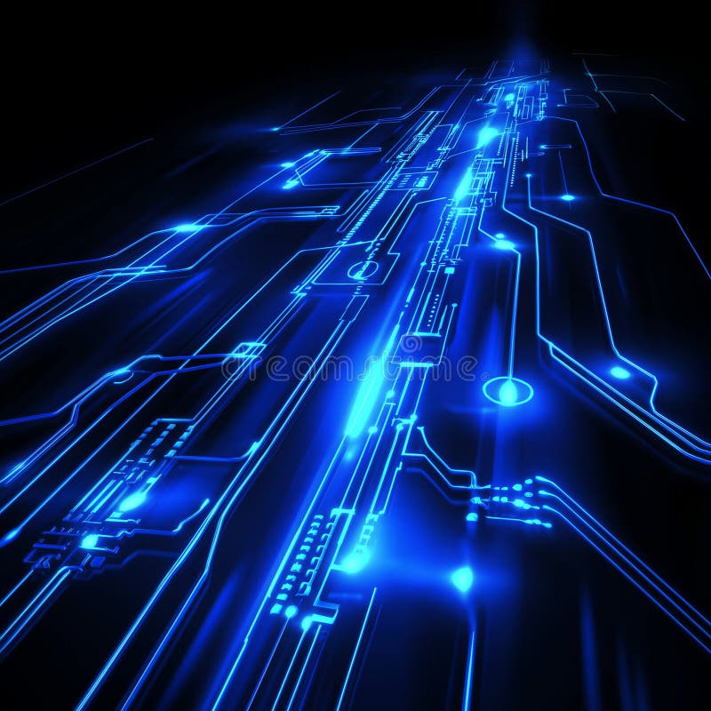 Create a High-tech Background with Blue Light Beams in a High-tech ...