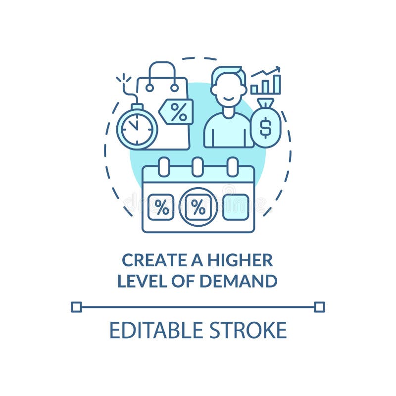 Create Higher Level of Demand Turquoise Concept Icon Stock Vector ...