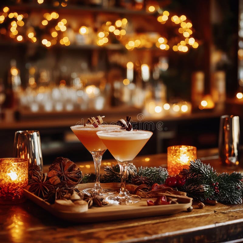 Create a Holiday Bar Scene Coaster Mockup Featuring Deer Decorations ...