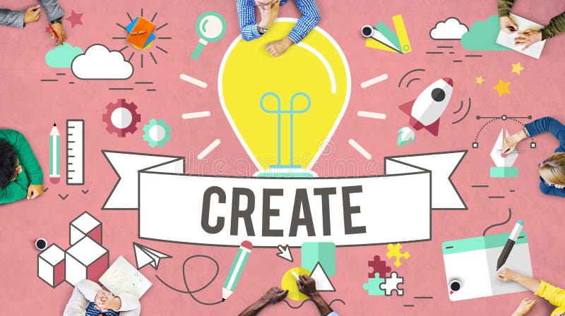 Create Ideas Imagination Plan Thinking Concept Stock Image - Image of ...