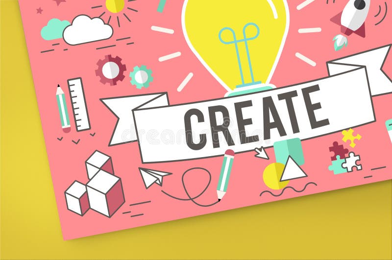 Create Ideas Imagination Plan Thinking Concept Stock Illustration ...