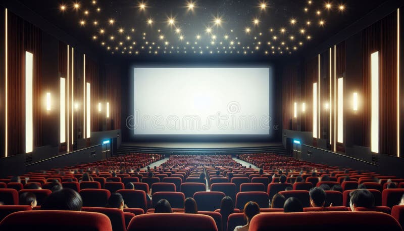 Cinema Blank White Wide Screen Stock Illustration - Illustration of ...