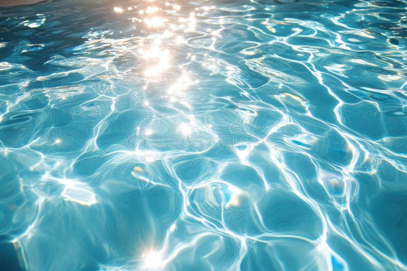 An Image of a Close-up View of a Clear, Sparkling Swimming Pool with ...