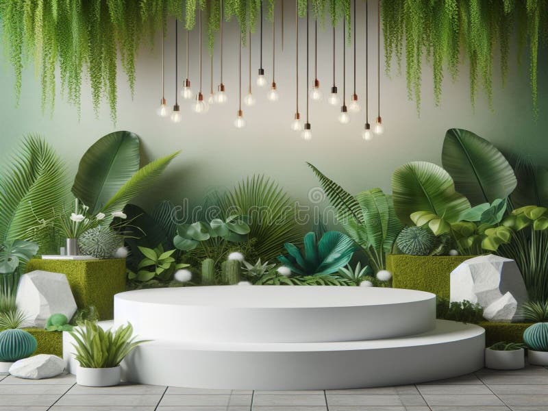 Contemporary White Podium Stage Rack Front View Stock Illustration ...