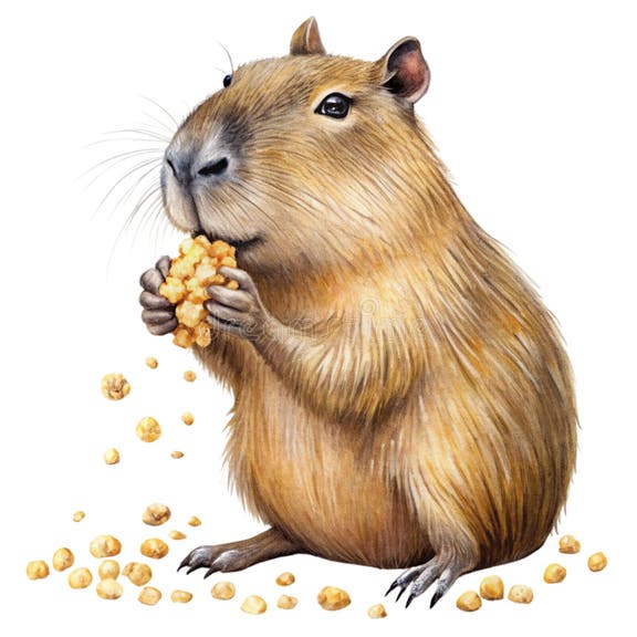 Cute Capybara Kawaii Popcorn Bucket Stock Vector - Illustration of ...