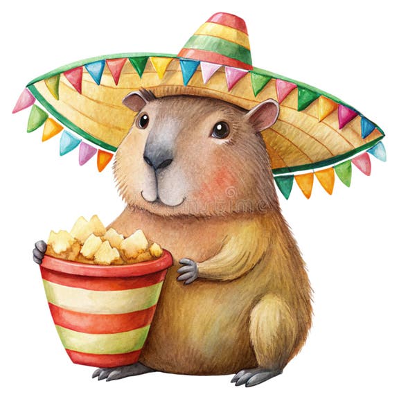 Cute Capybara Kawaii Popcorn Bucket Stock Vector - Illustration of ...