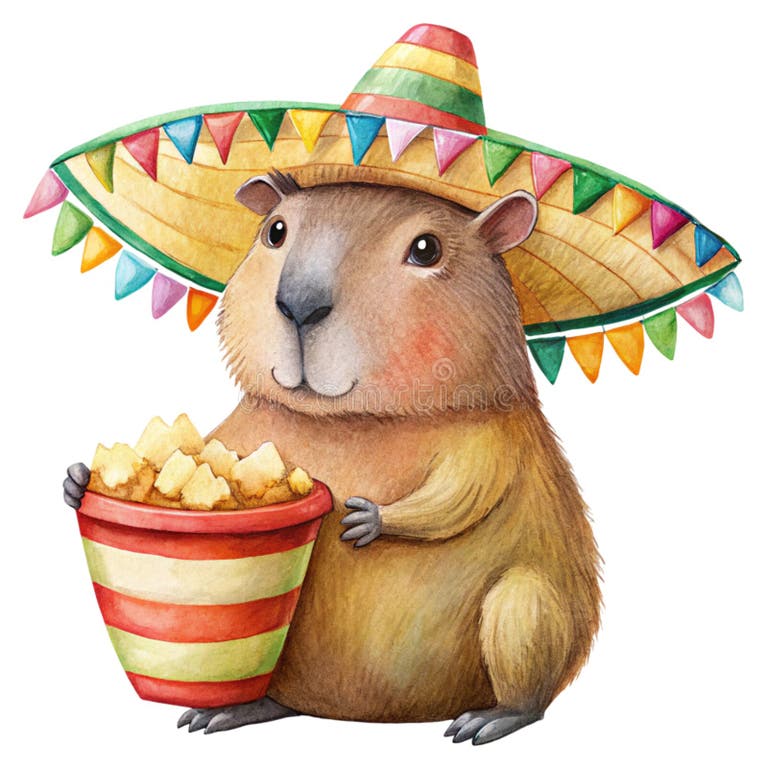 Cute Capybara Kawaii Popcorn Bucket Stock Vector - Illustration of ...