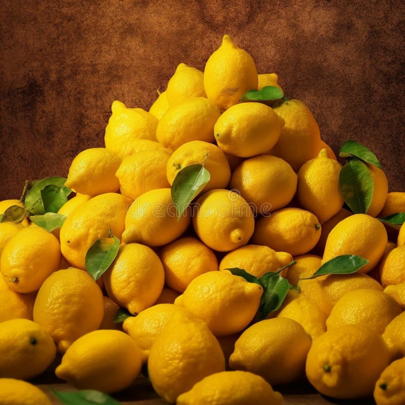 Heap of Vibrant Yellow Lemons Stock Illustration - Illustration of ...