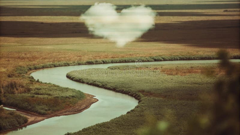 Heart Cloud River stock illustration. Illustration of panorama - 347066435