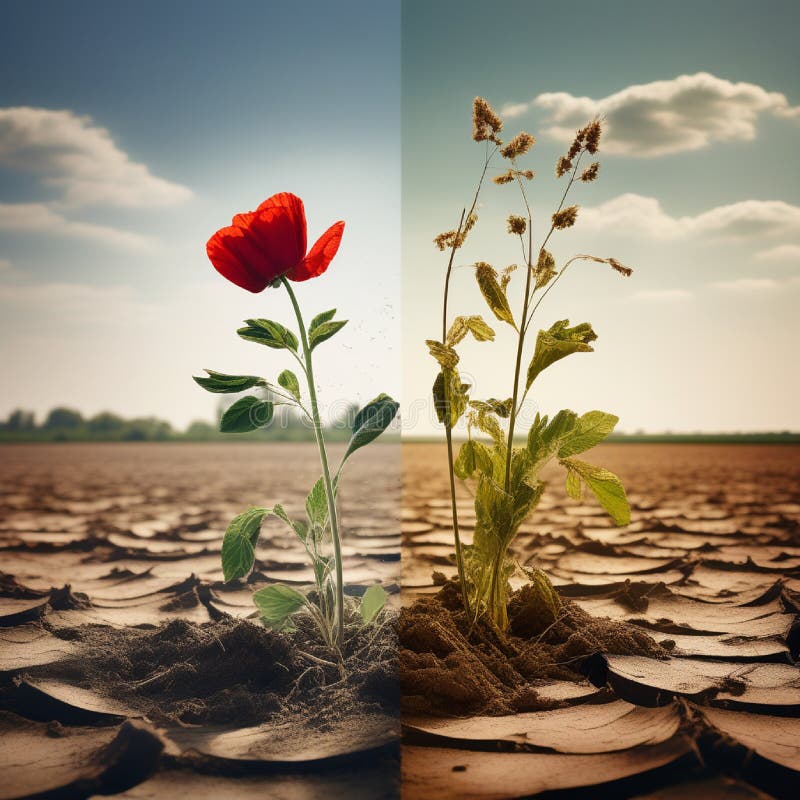 Create an Image Highlighting the Contrast between Healthy and Wilted ...