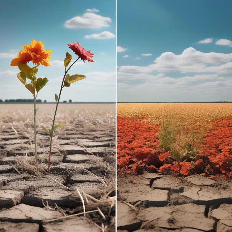 Create an Image Highlighting the Contrast between Healthy and Wilted ...