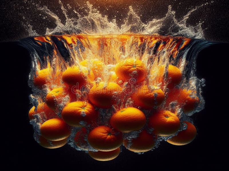 Orange Soak in water stock illustration. Illustration of vegetarian ...