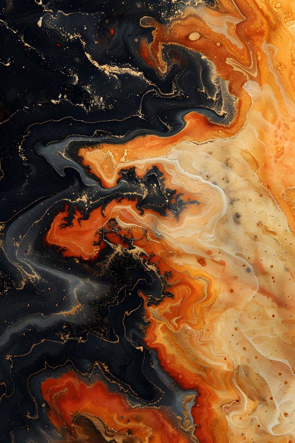 Abstract Swirling Digital Art in Fiery Red and Black Colors Stock Image ...