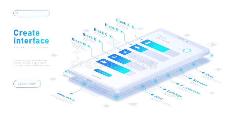 Create Interface White Banner Stock Vector - Illustration of digital ...