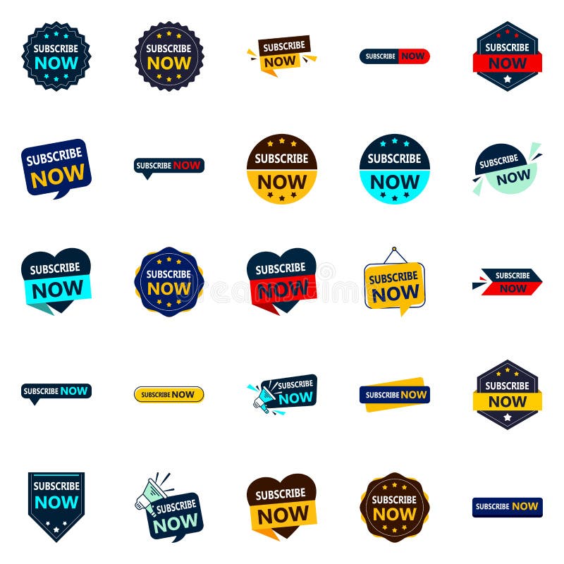 Create a Lasting Impression with Subscribe Now 25 Dynamic Vector ...
