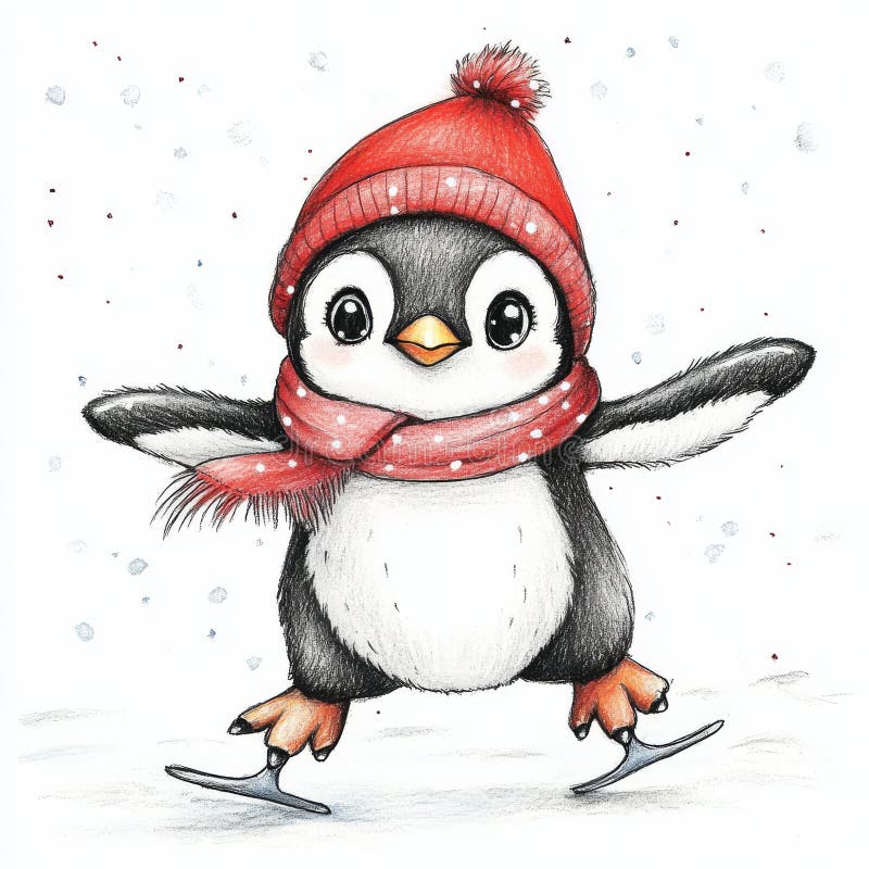Create a Lively Penguin Illustration for Children S Art Using Crayons ...