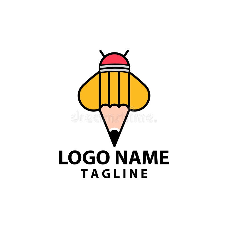 Pencil Bug Logo Design Vector Stock Vector - Illustration of vector ...
