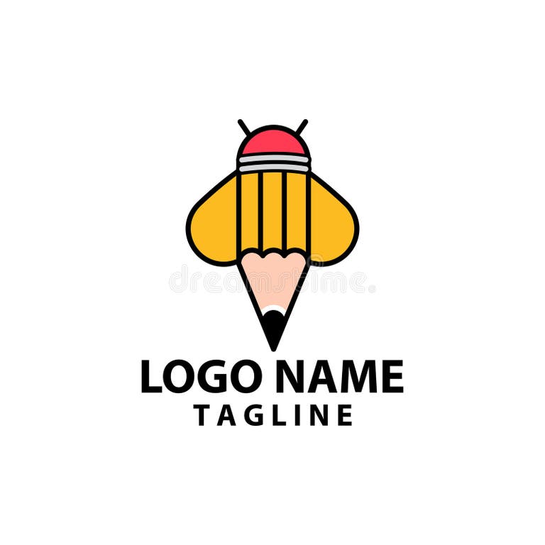 Pencil Bug Logo Design Vector Stock Vector - Illustration of vector ...