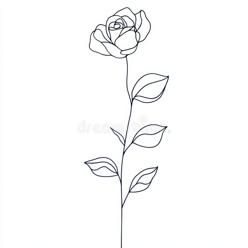 Create a Logo Featuring a Rose Flower Using a Single Continuous Line in ...