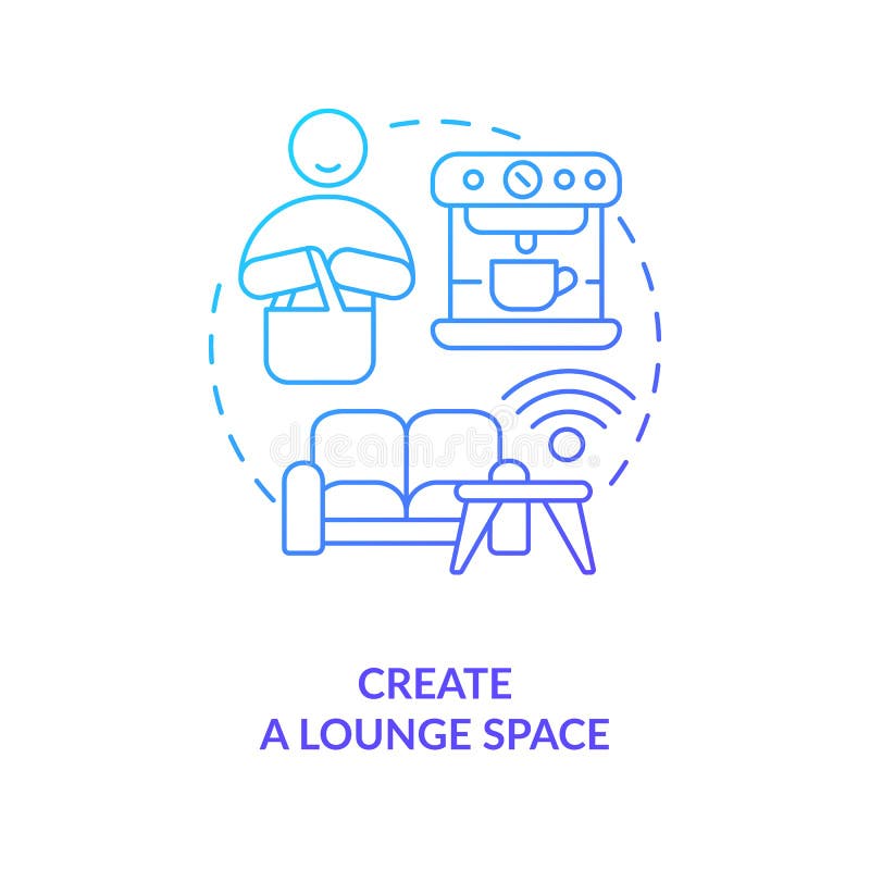Create Lounge Space Blue Gradient Concept Icon Stock Vector ... Create Lounge Space Blue Gradient Concept Icon Stock Vector ...