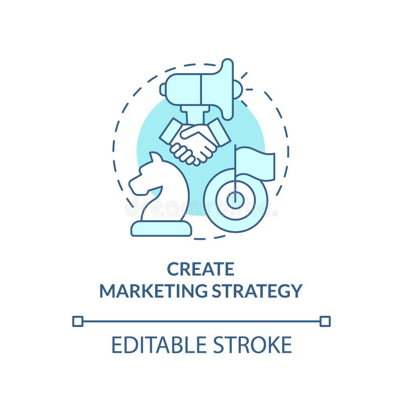 Marketing Strategy Concept Icon with Text Stock Vector - Illustration ...