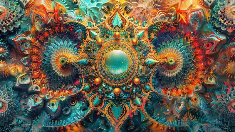 Create a Mesmerizing DMT-inspired Digital Piece with Intricate Details ...