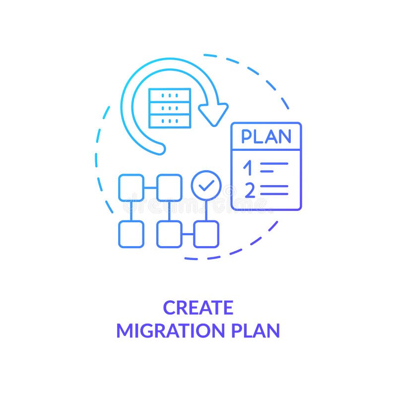 Create Migration Plan Blue Gradient Concept Icon Stock Vector ...